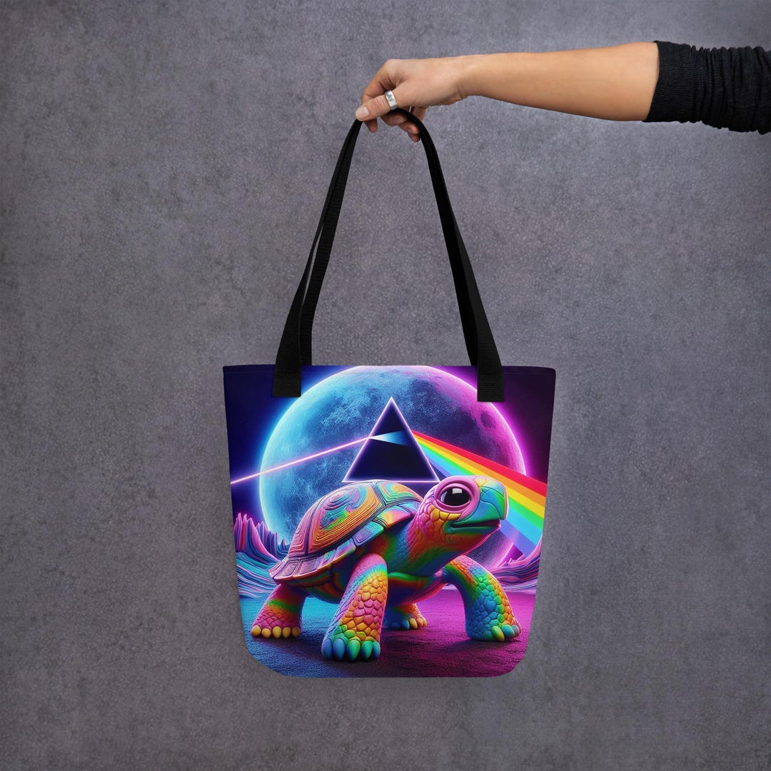 Cute Turtle Tortoise Lisa Frank Style Colorful Trippy Fun Gift Present ...