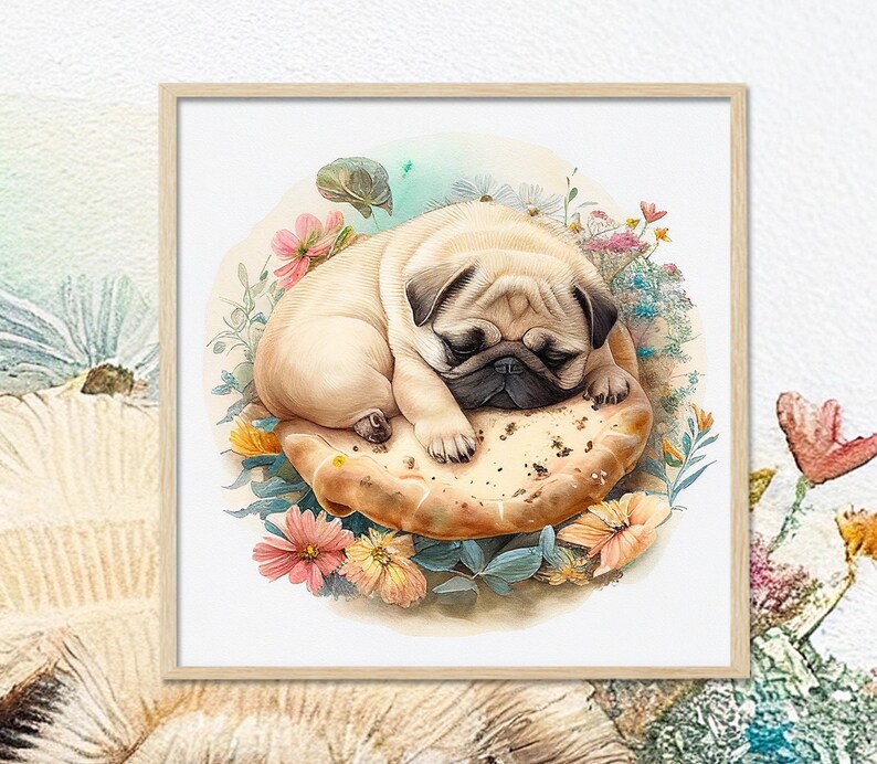 Digital Painting pug Baby pie - Etsy