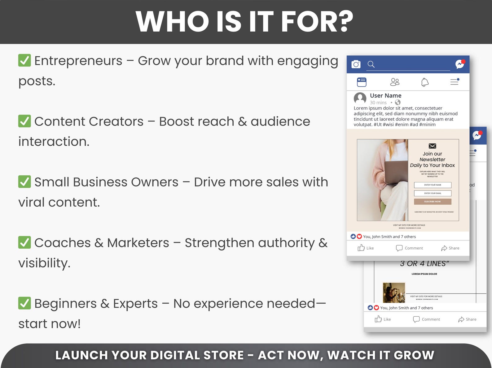 Facebook Post Templates, Facebook Design Template, Social Media Post ...