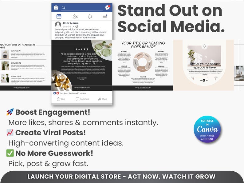 Facebook Post Templates, Facebook Design Template, Social Media Post ...