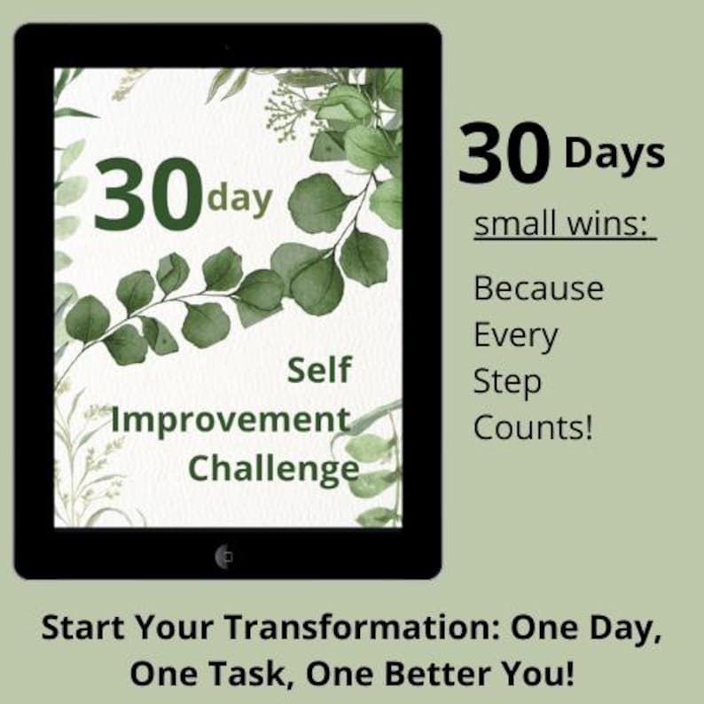Check-list 30-day Self Improvement Challenge - Etsy