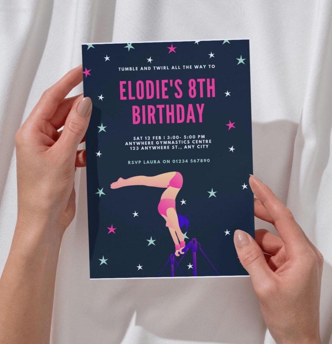 Gymnastics Party Invitation | Gymnast Birthday Invite | Editable ...