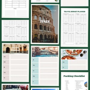 Editable Italy Travel Planner Canva Template Digital and Printable PDF ...