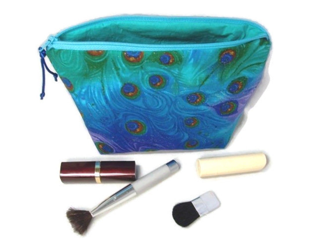 Peacock Plume Stand up Flat Bottom Zipper Cosmetic Travel Pouch - Etsy