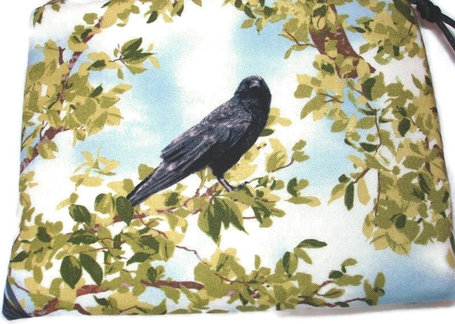 Large Padded Zipper Pouch in Treetop Ravens Print - Etsy