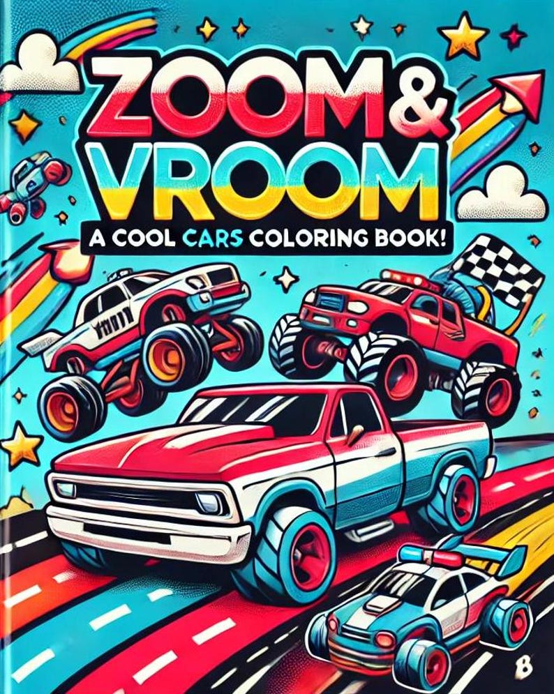 Zoom & Vroom (cool Cars Coloring Pages) - Etsy