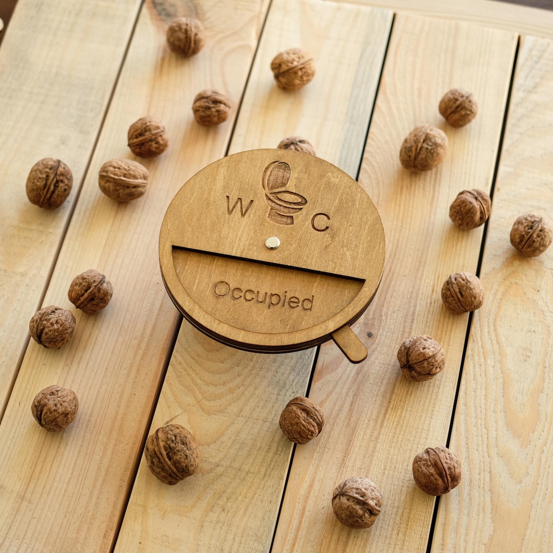 Rotating Wooden Occupied Sign, Restroom Indicator - Etsy