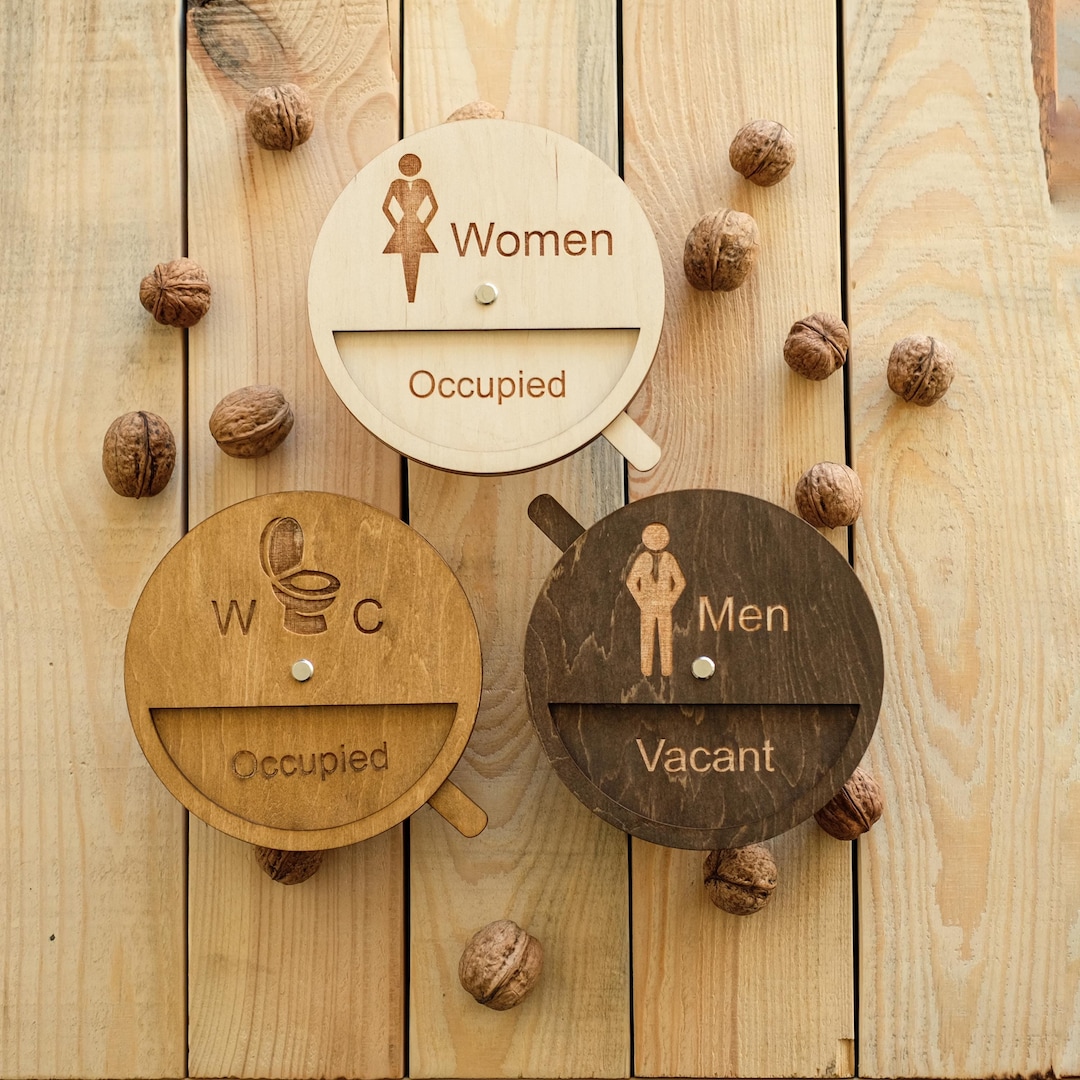 Washroom Signage, Guest Bath Sign, Lavatory Sign, Occupied Bathroom ...