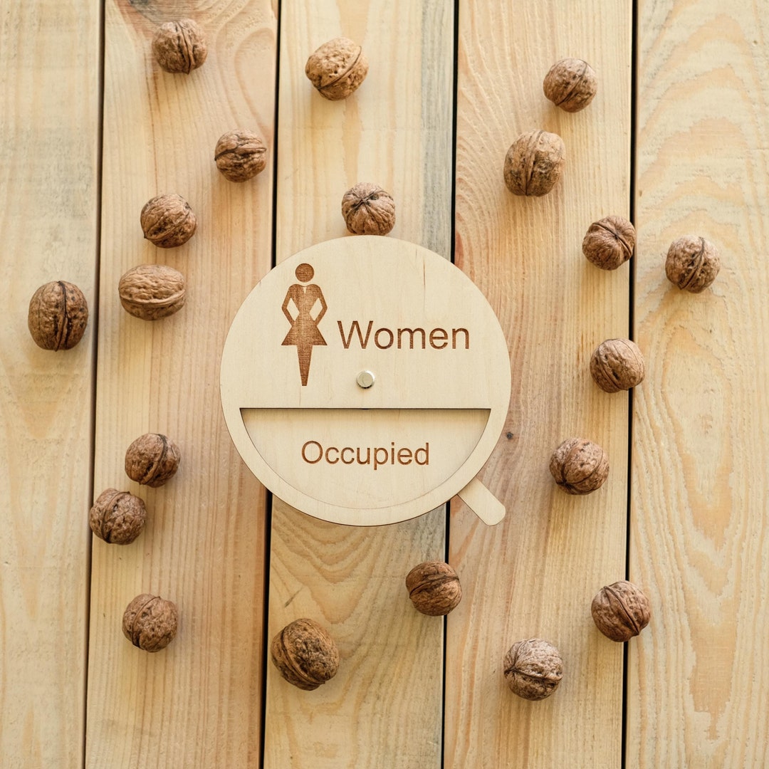 Girly Bathroom Vacant Occupied Sign, Rustic Toilet Ladies Sign, WC Door ...