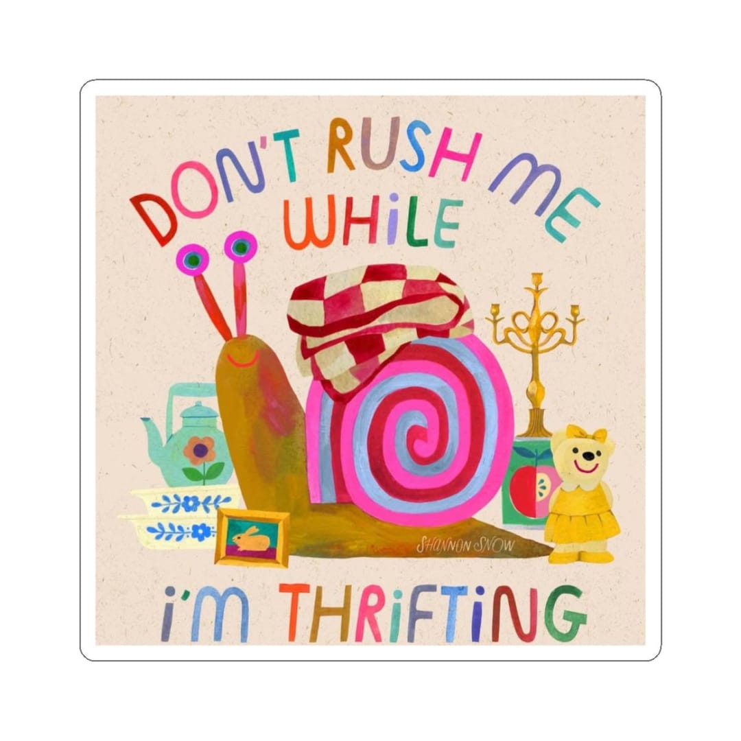 Whimsical Thrifting Stickers-dont Rush Me, Fun Décor for Vintage Lovers ...