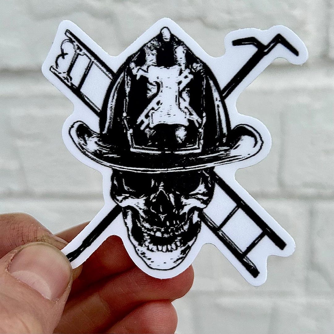 Ladders Skull, Firefighter Stickers, Fire Rescue Stickers, EMS Stickers ...