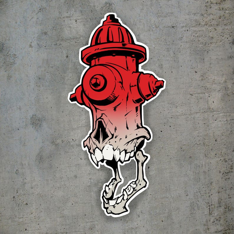 Hydrant Head-die Cut Sticker, Firefighter Stickers, Fire Rescue ...