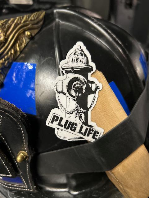 Plug Life Hydrant Sticker: Firefighter Helmet Decal - Etsy
