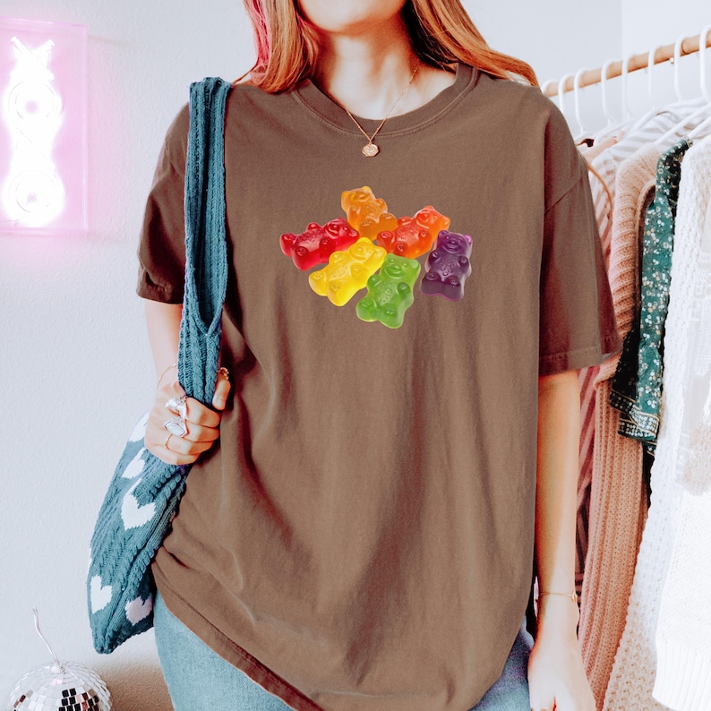 Rainbow Gummy Bear Shirt – Cute Candy Tee – Colorful Gummy Aesthetic T ...