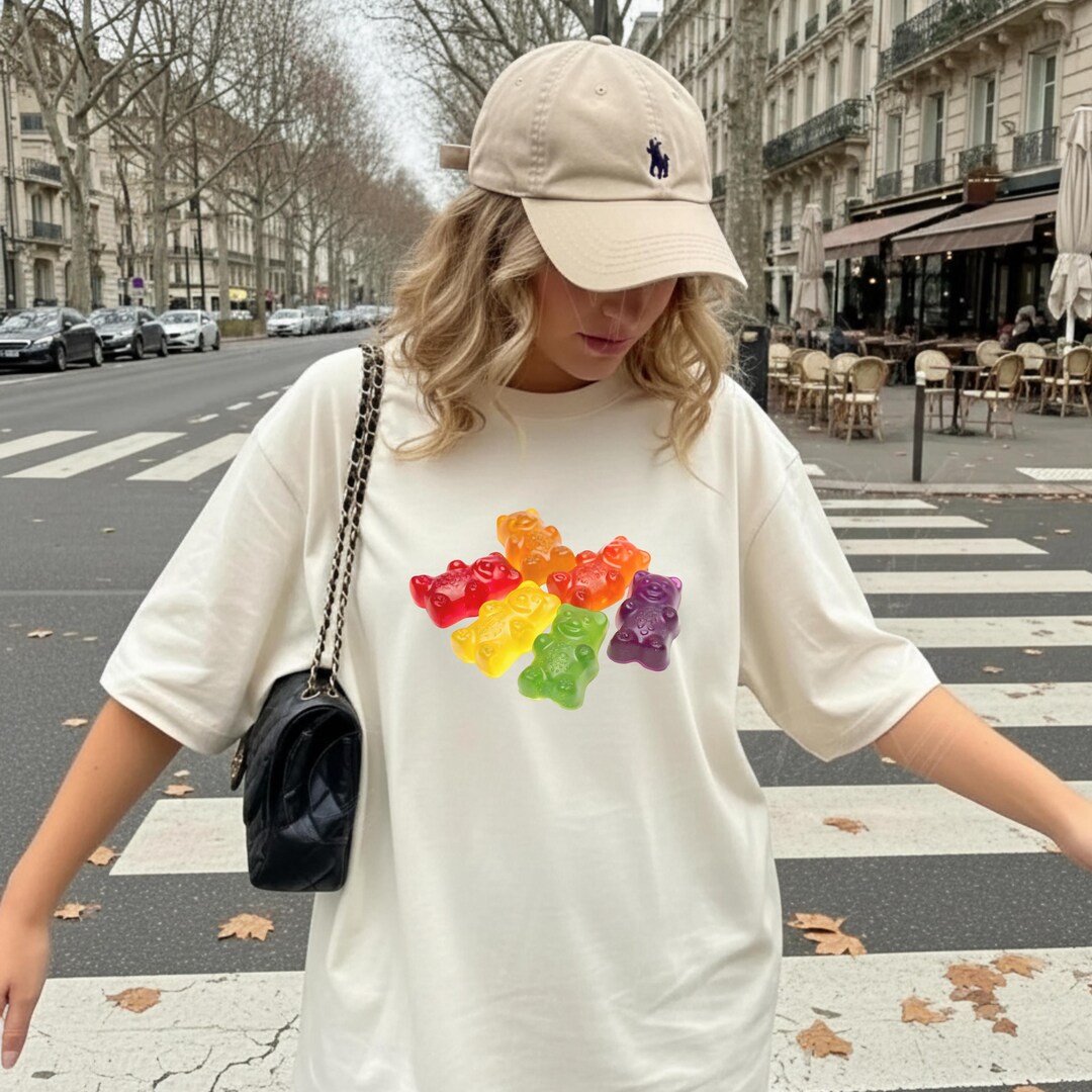 Rainbow Gummy Bear Shirt – Cute Candy Tee – Colorful Gummy Aesthetic T ...