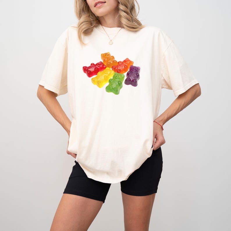 Rainbow Gummy Bear Shirt – Cute Candy Tee – Colorful Gummy Aesthetic T ...