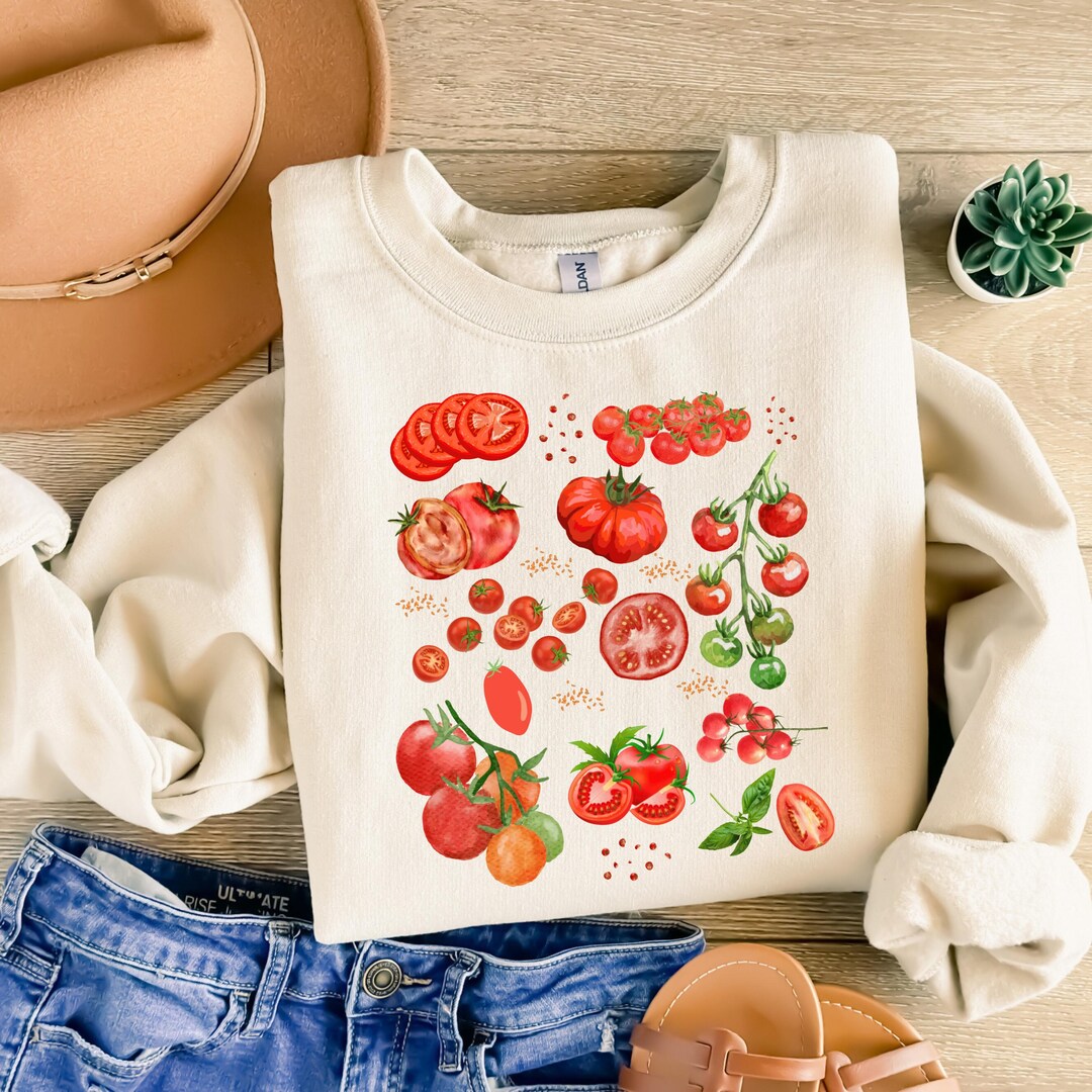 Tomato Sweatshirt, Fruit Sweatshirt, Botanical Hoodie, Cottagecore ...