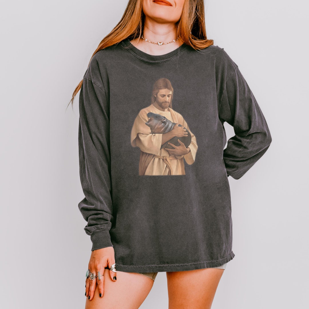 Jesus Moo Deng Shirt, Religious Moo Deng Shirt, Funny Meme T-shirt ...