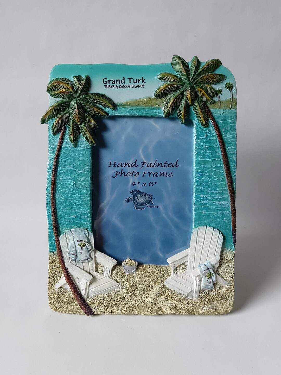 Vintage Hand-painted Island Scenery Photo Frame, 4x6 Resin Picture ...