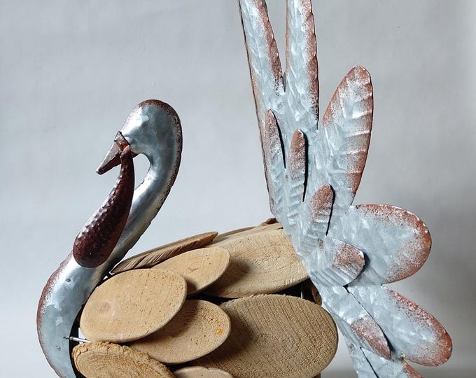 Vintage Rare Turkey Sculpture Made by Metal and Wood, Handcrafted ...