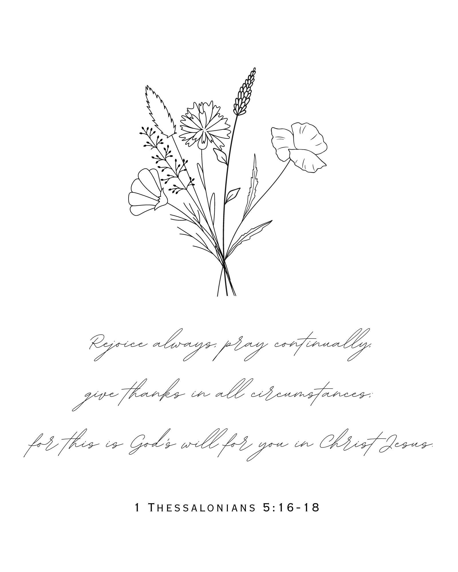 1 Thessalonians 5:16-18 Bible Verse Wall Art | Scripture Neutral Boho ...