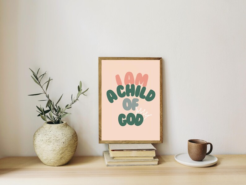 Child of God Nursery Print: Boho Christian Kids Room Decor (digital ...