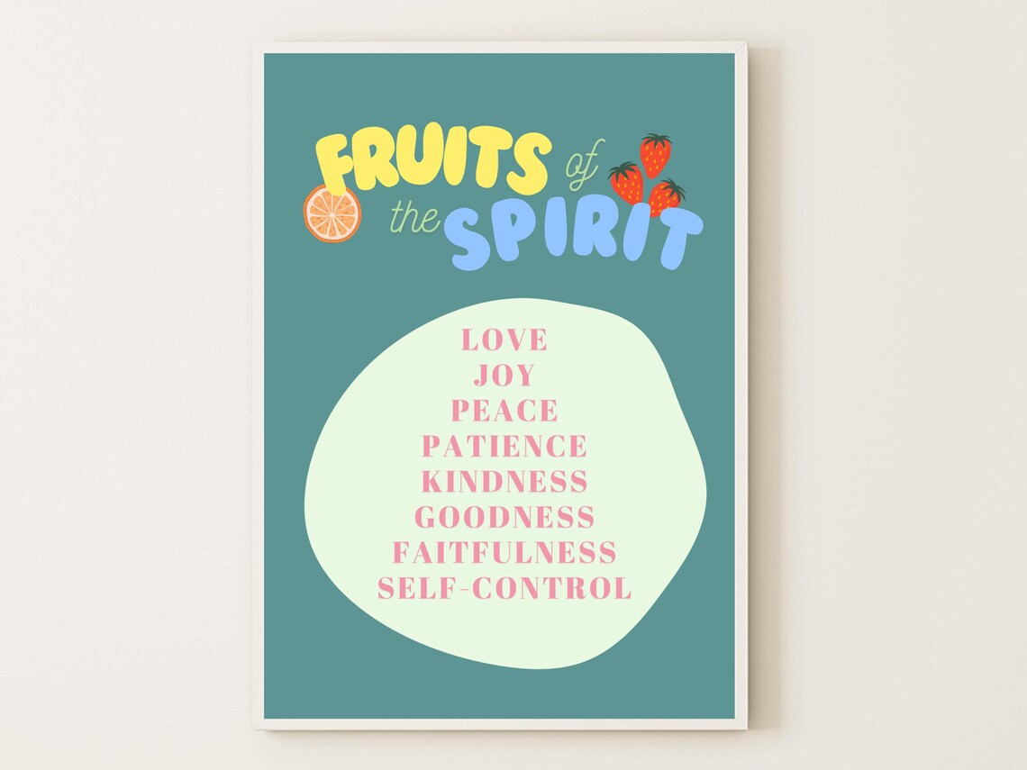 Fruits of the Spirit Bible Verse Printable | Nursery Wall Art ...