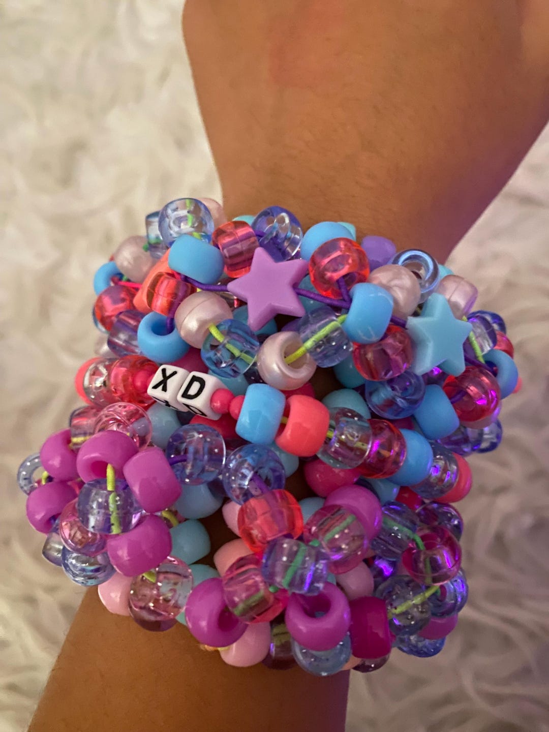 Rotating Kandi Cuff!! XD Galaxy Themed With Star Charms Pattern - Etsy