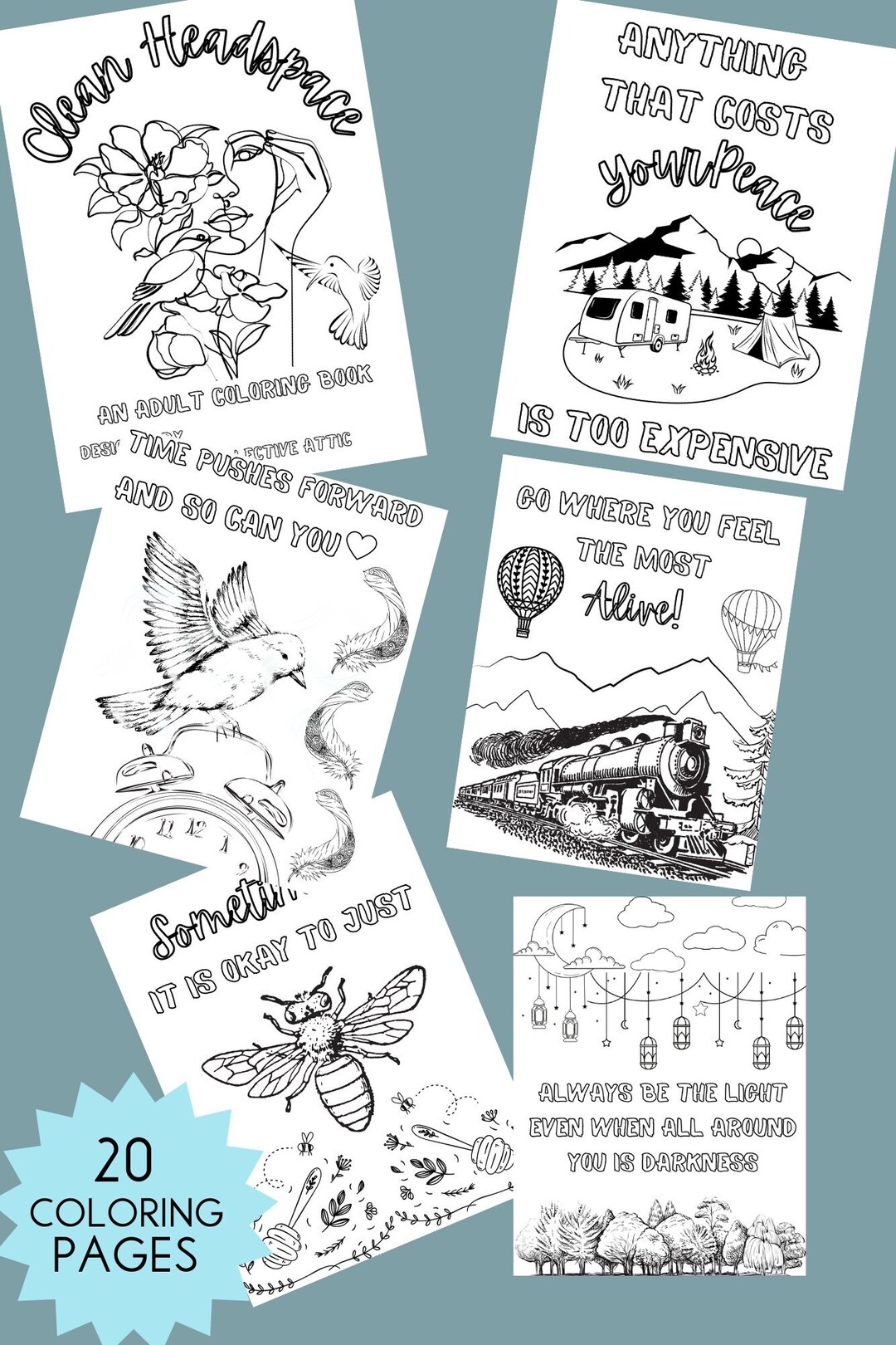 Clean Headspace an Adult Coloring Book - Etsy