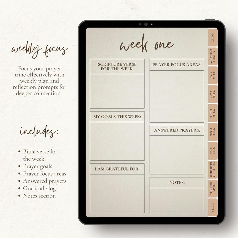 DIGITAL Prayer Journal PDF Daily Prayer Tracker for Christian Women ...