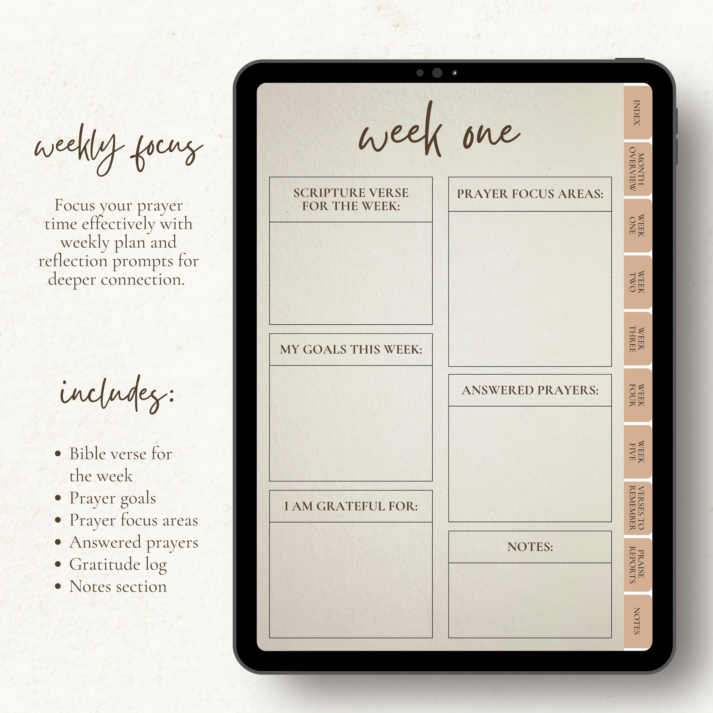 DIGITAL Prayer Journal PDF Daily Prayer Tracker for Christian Women ...