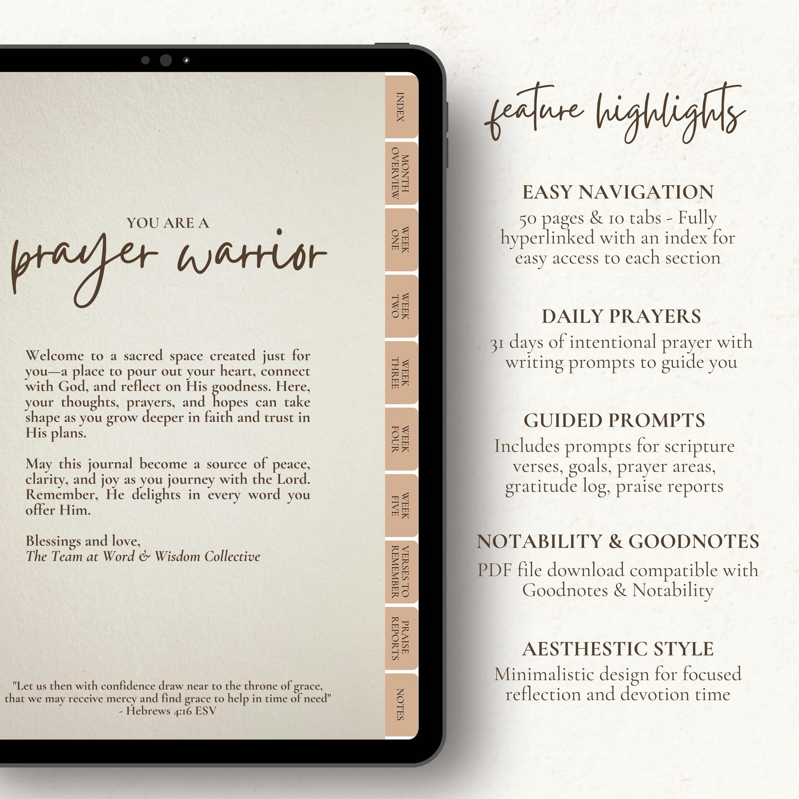 DIGITAL Prayer Journal PDF Daily Prayer Tracker for Christian Women ...