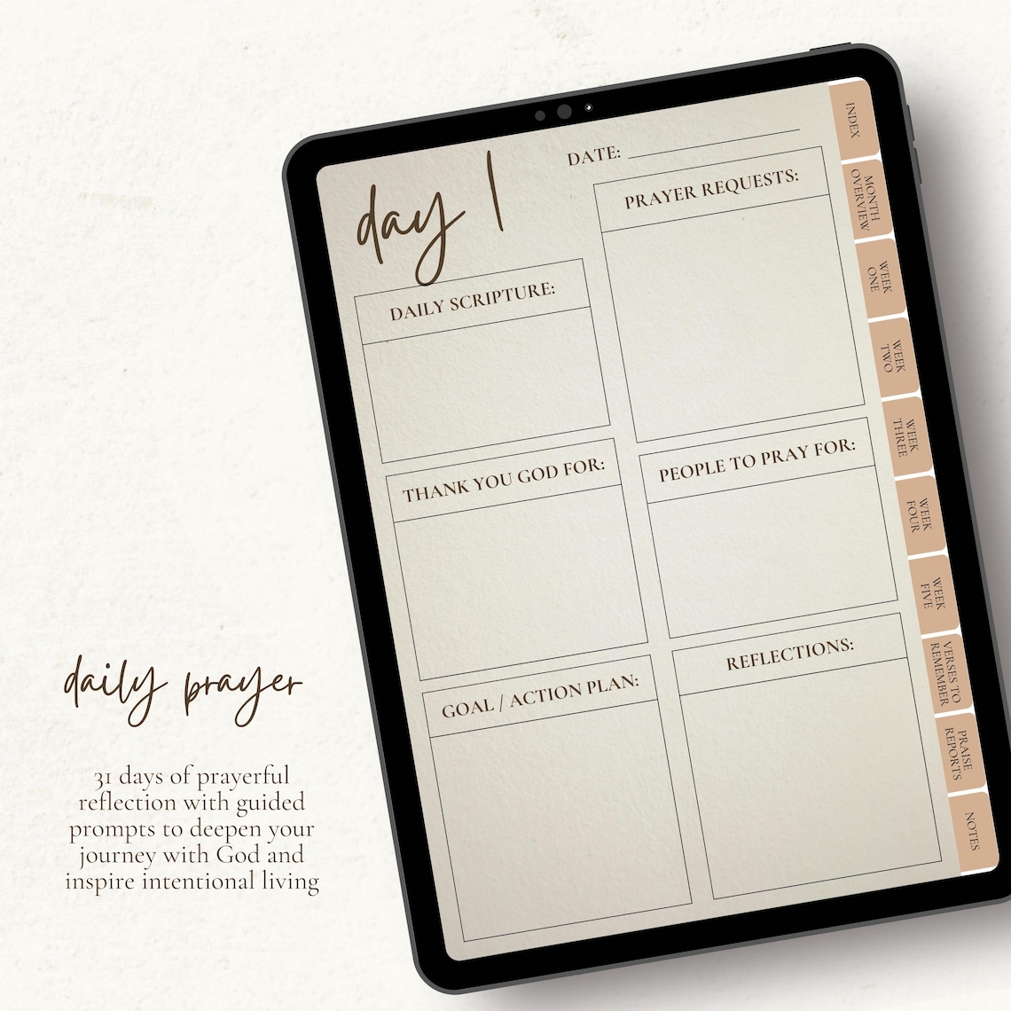 DIGITAL Prayer Journal PDF Daily Prayer Tracker for Christian Women ...