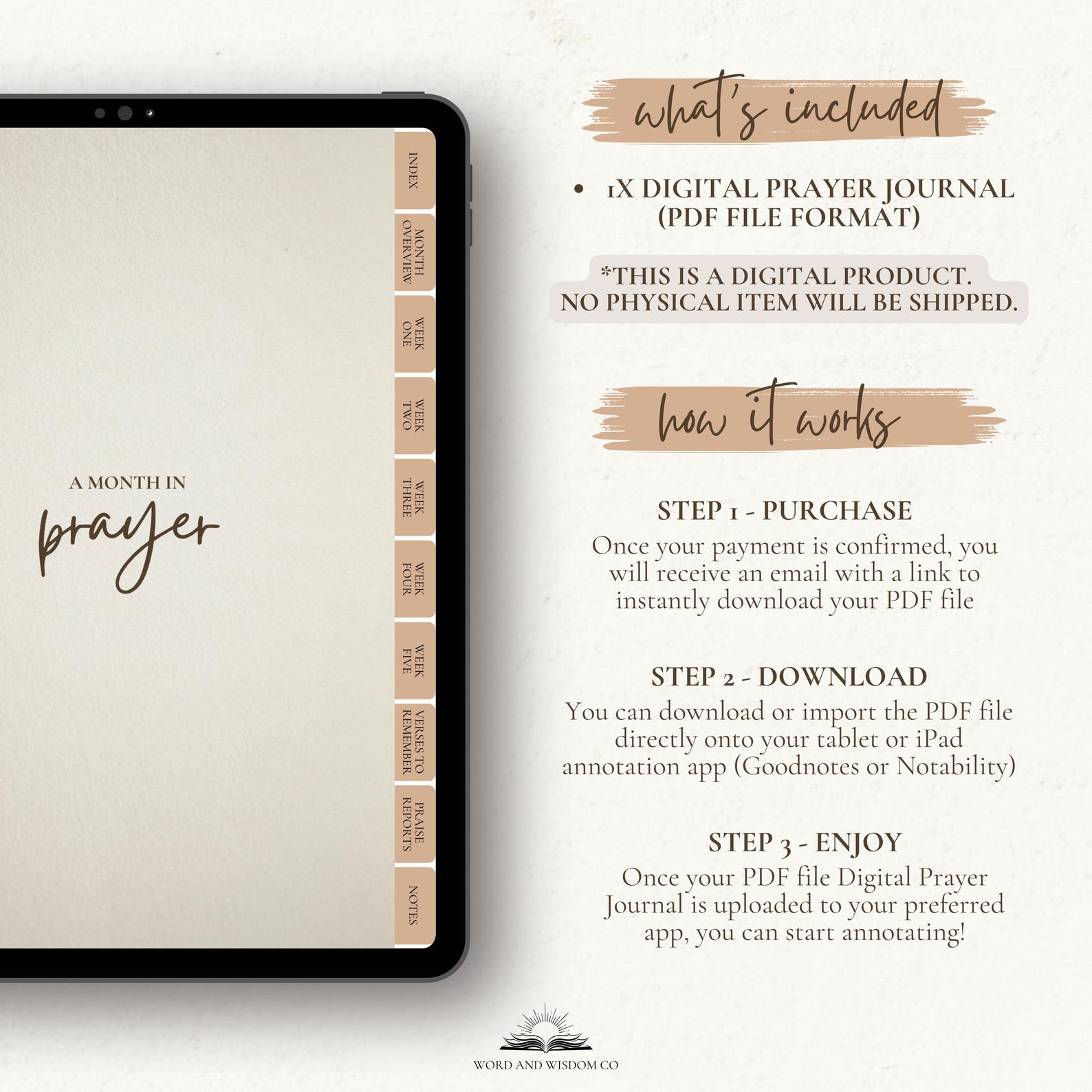DIGITAL Prayer Journal PDF Daily Prayer Tracker for Christian Women ...