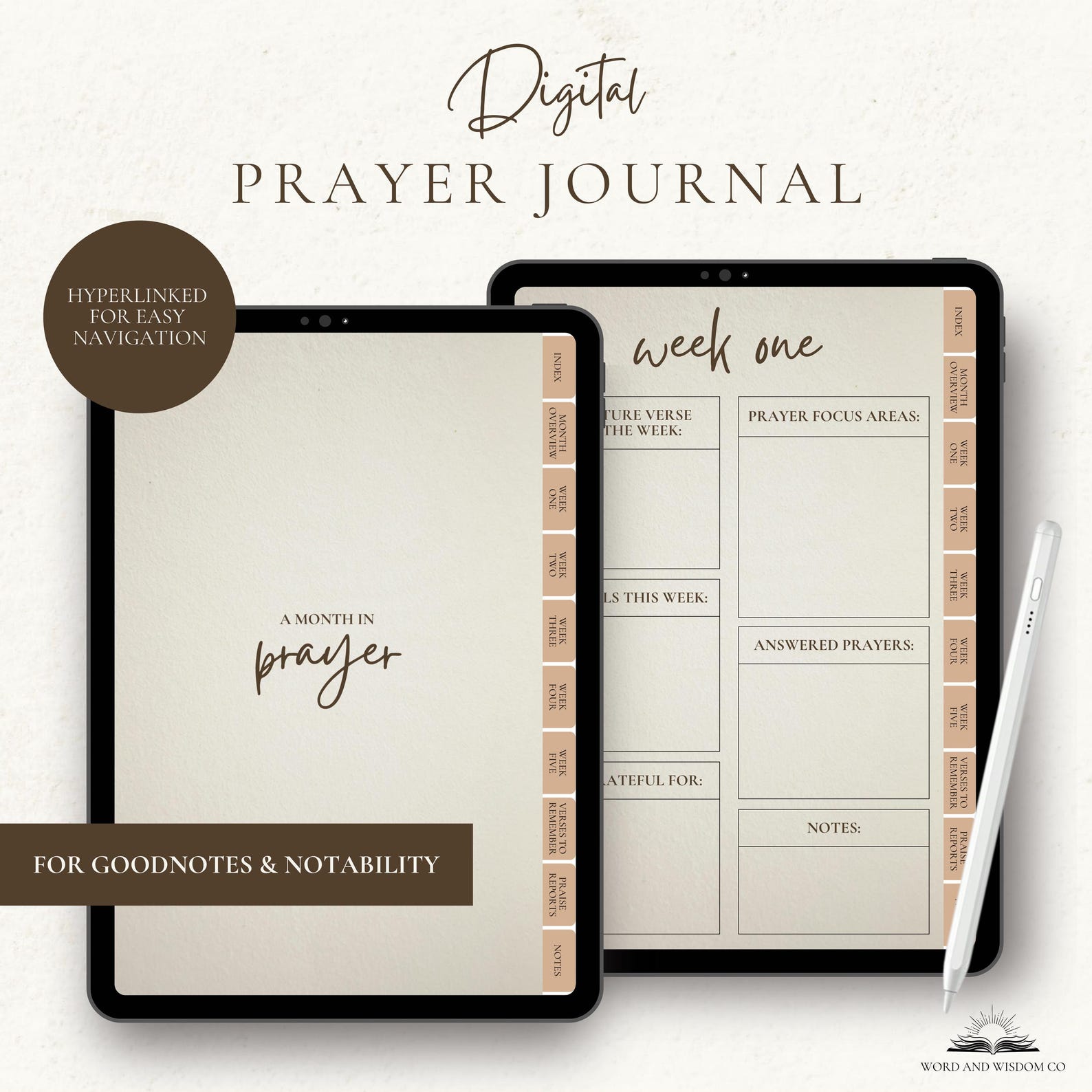 DIGITAL Prayer Journal PDF Daily Prayer Tracker for Christian Women ...