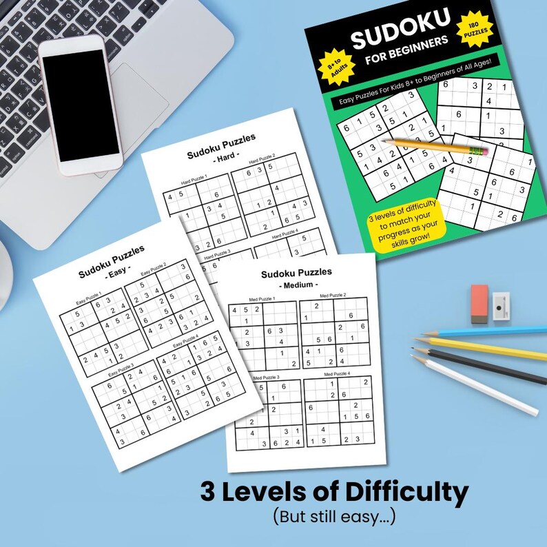 Easy Sudoku Puzzles for Kids 8+ and Adult Beginners, 6x6 Sudoku Puzzle ...