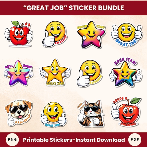 Good Job Stickers for Kids - Etsy