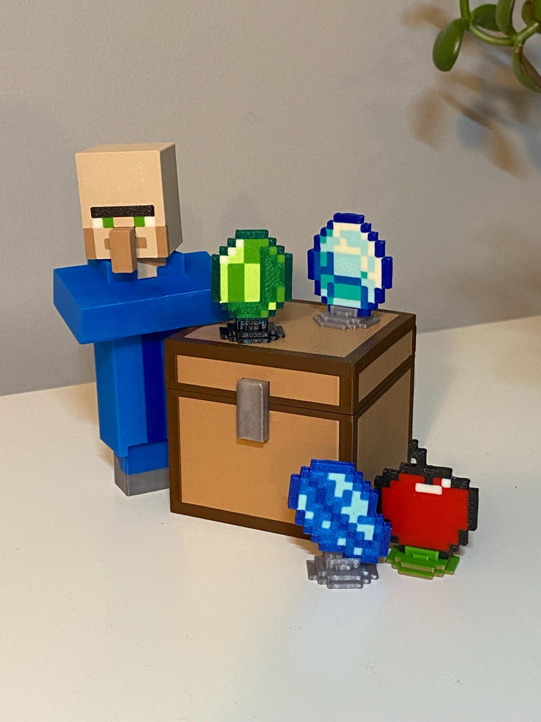 Set of Figures - Villager, Chest and Items - Minecraft-themed - Etsy