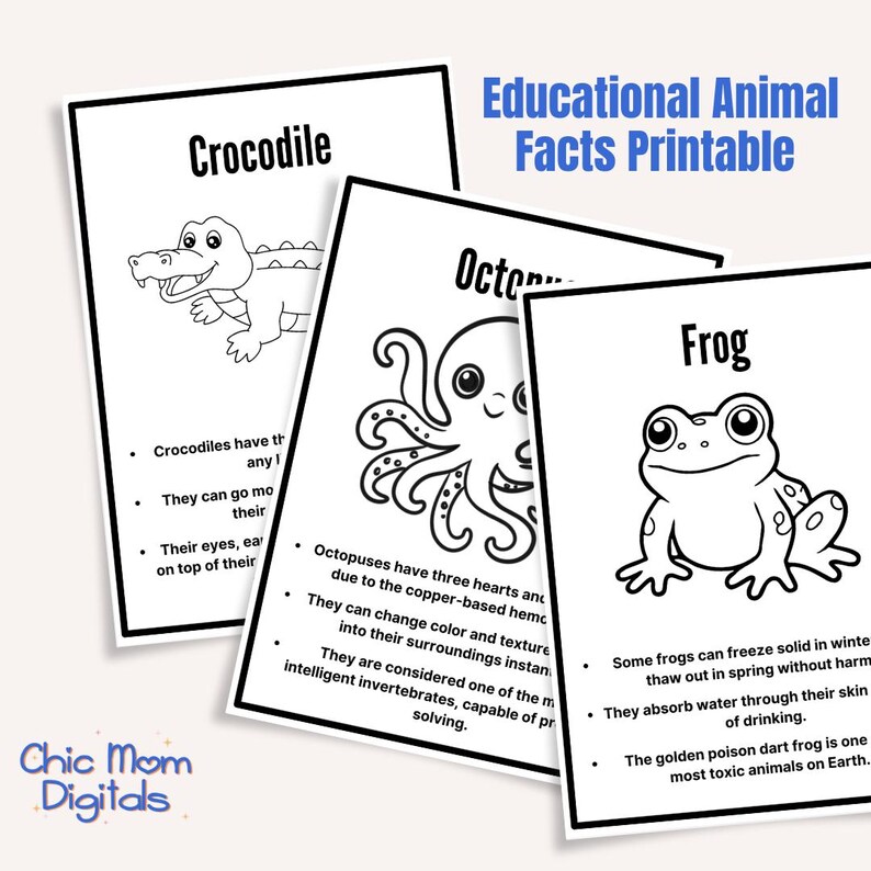 Educational Animal Facts Printable | Fun Informative Wildlife Learning ...