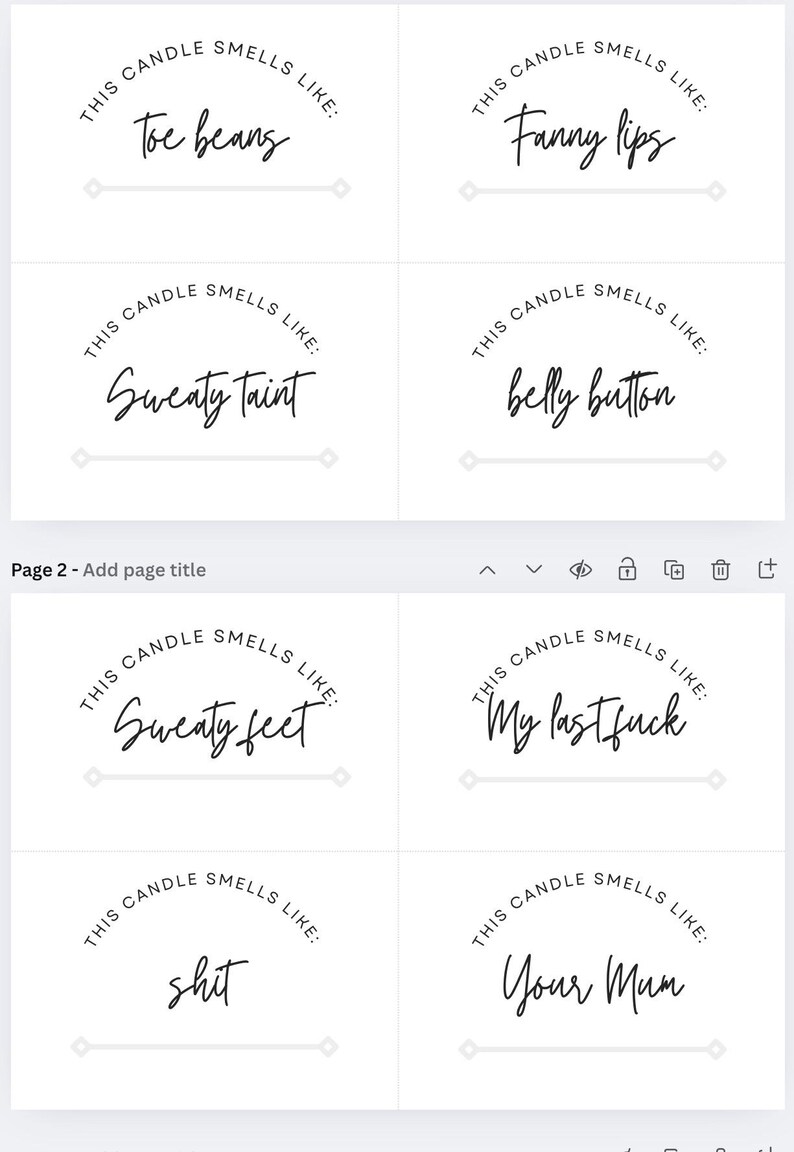 Funny Printable Candle Labels - Etsy