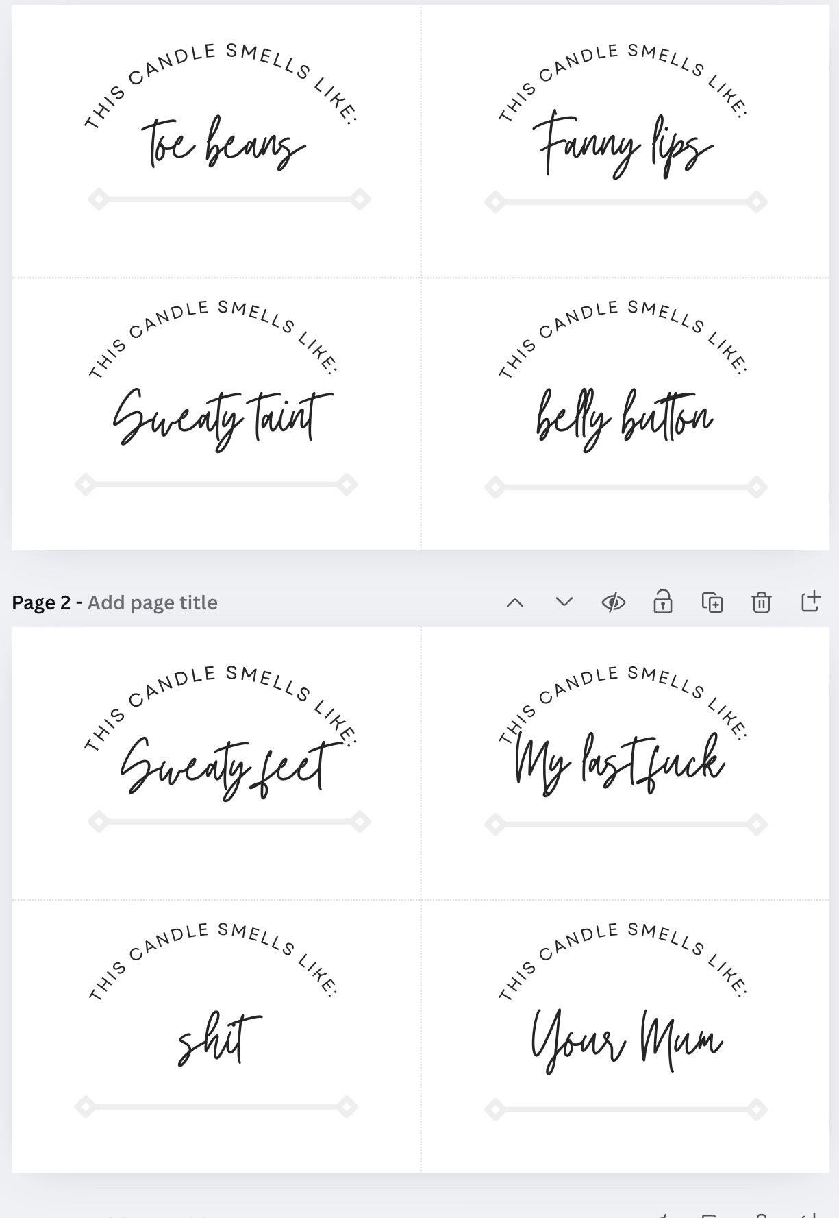 Funny Printable Candle Labels - Etsy