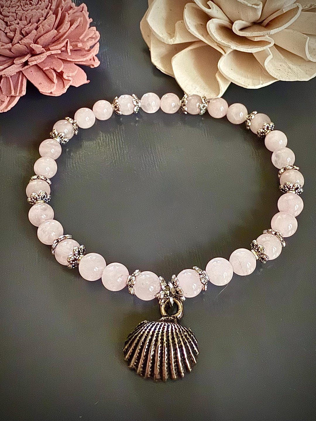 Greek Goddess Aphrodite Devotional Beaded Stretch Bracelet With Rose ...