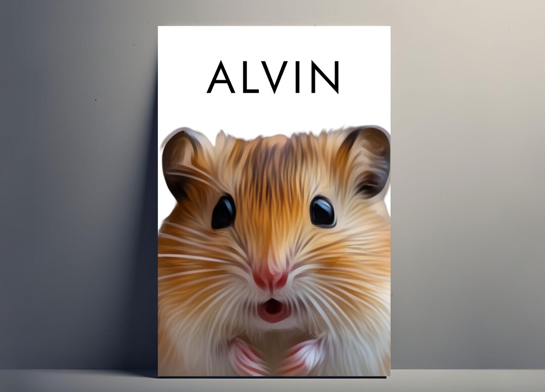 Custom Hamster Portrait Personalized Pet Poster, Painting From Photo ...
