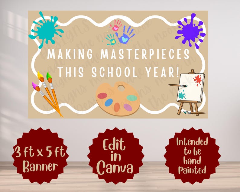 Art Classroom Banner Template, Welcome Sign, Teacher Decor (digital ...