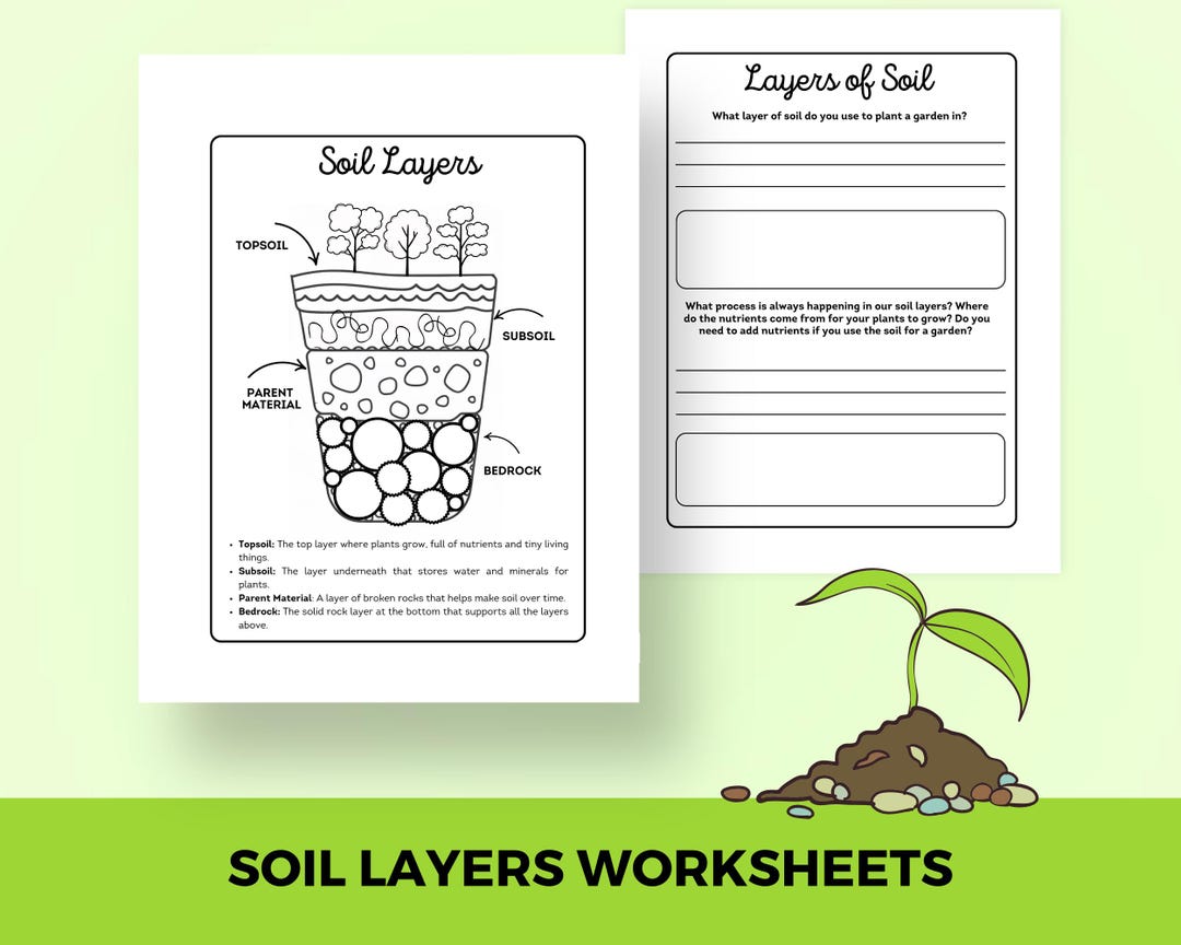Soil Layers Science Worksheets for Kids With Journal and Coloring Pages ...