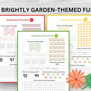 100-page Garden Number Tracing & Math Practice Pack for Preschool and ...