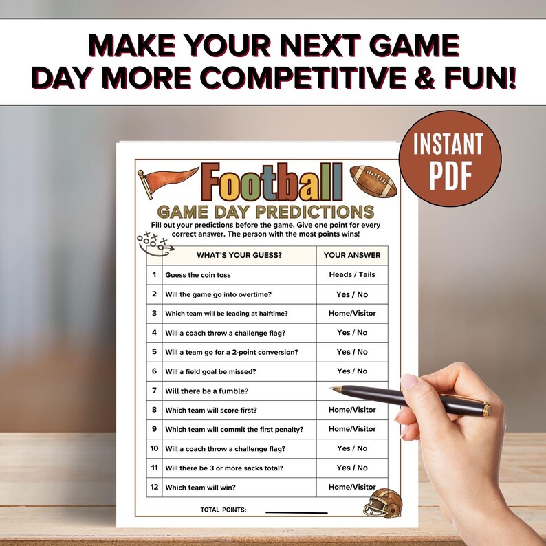 Football Party Game Bundle Printable, 7 Football Games for Game Day ...