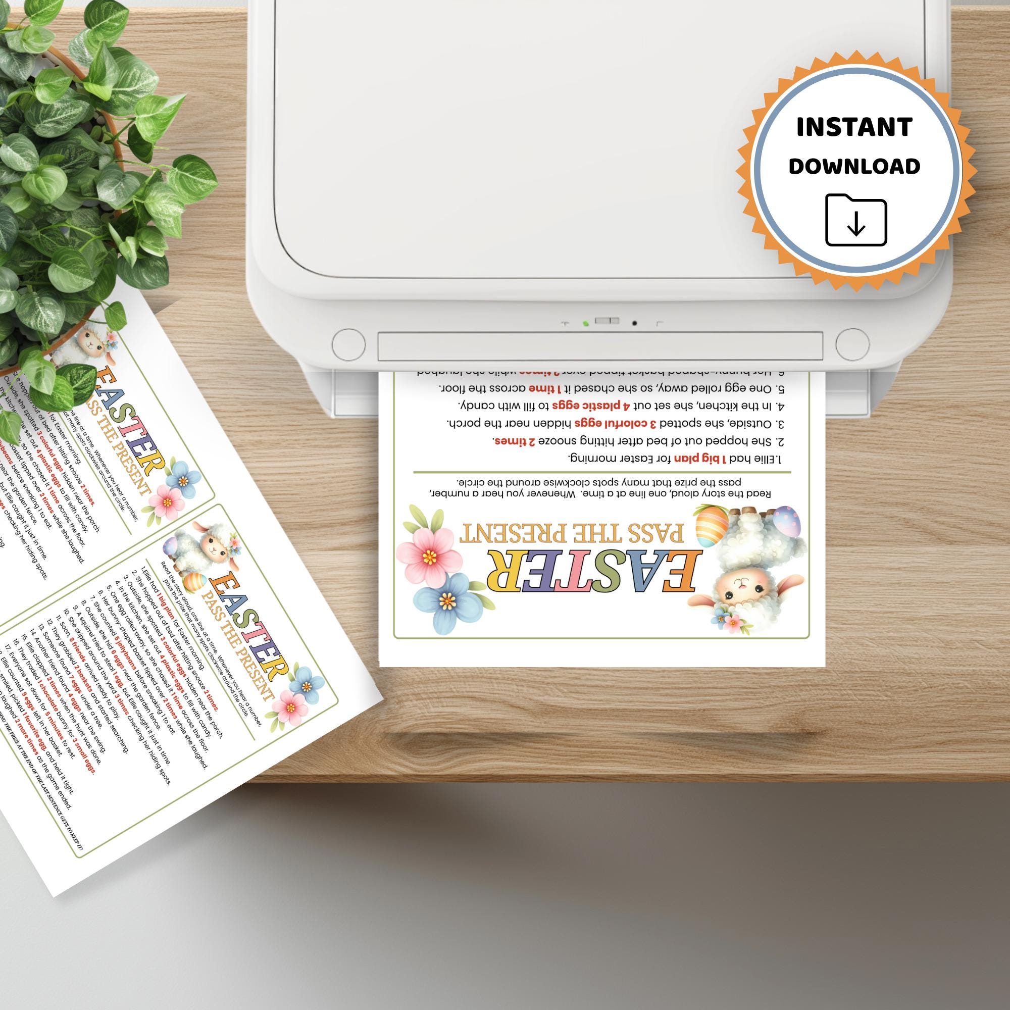 Easter Pass the Present Game Printable, Easter Ice Breaker Game for ...