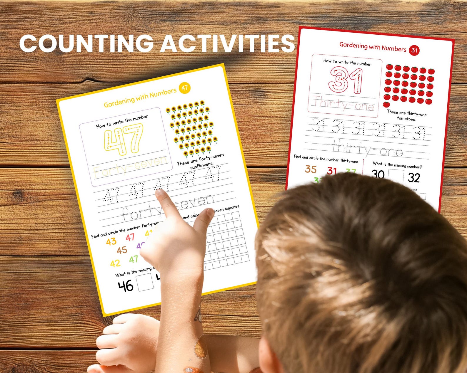 100-page Garden Number Tracing & Math Practice Pack for Preschool and ...