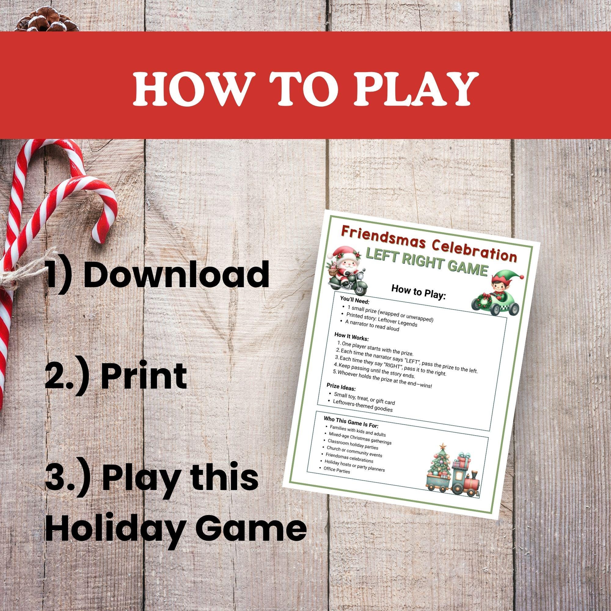 Friendsmas Left Right Game, Funny Gift Exchange Game, Printable Holiday ...
